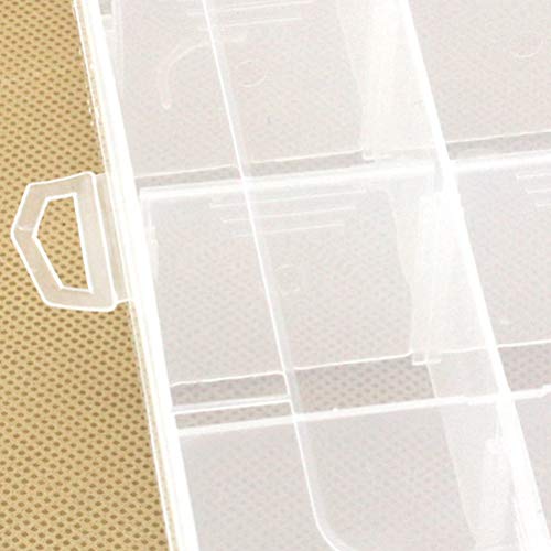 Jewelry Organizer 20-Grid Plastic Box Storage Container Case with Removable Dividers (Transparent)
