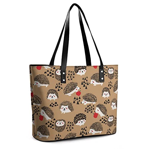 Womens Handbag Hedgehogs Leather Tote Bag Top Handle Satchel Bags For Lady