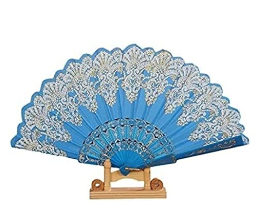HRANG Chinese Fan Folding Fan Japanese Fan Folding Hand Flower Lace Fans Dance Wedding Party Bridal Hand Fan Gypsy Style Folding Fan Paper Fan Hand Folding Fans Vintage style