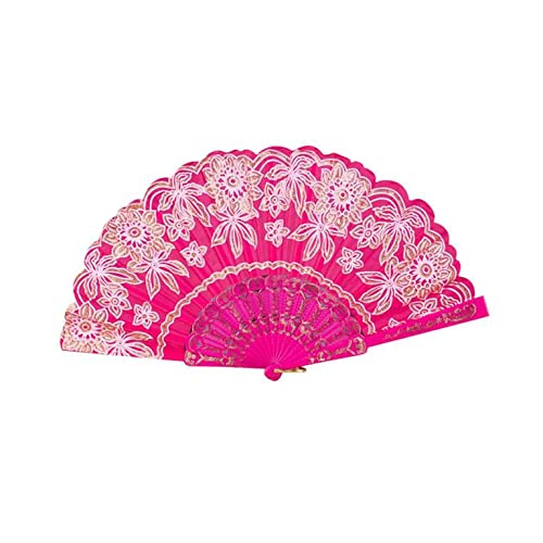 RAZZUM Folding Hand fansChinese Style Lace Silk Hand Held Fansļ¼Vintage Lace Flower Fan for Folding Danceļ¼Wedding Partyļ¼Girl Photo PropChinese Fans Fan (Color : 7)