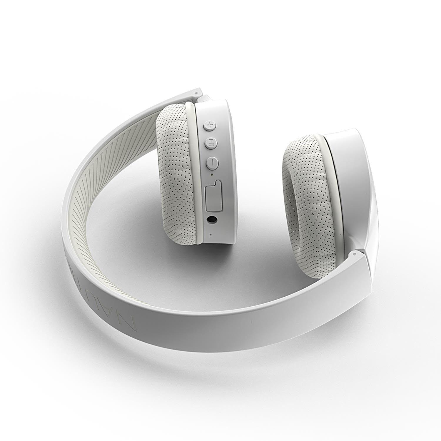Nautica H120 Bluetooth Headphones, On-Ear Wireless Headphones with Built-in Microphone Bluetooth v5.0 Wireless and Wired Stereo Headset with Deep Bass, Foldable Over-Ear Headphones (White Off White)