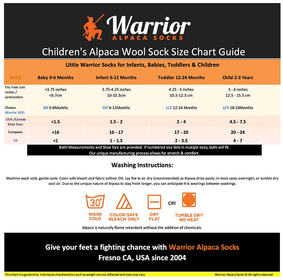 WARRIOR ALPACA SOCKS - Children's Baby Alpaca Wool Toddler Socks, Fun Stripes with Non-Skid Alpaca Appliqués 1 PAIR (12-24 Months, Grey Stripe/Black)