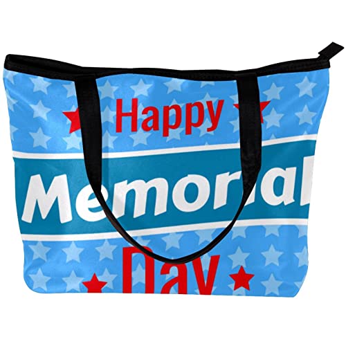 Women's Large Size Canvas Shoulder Bag Hobo Crossbody Handbag Casual Tote, Happy Memorial Day