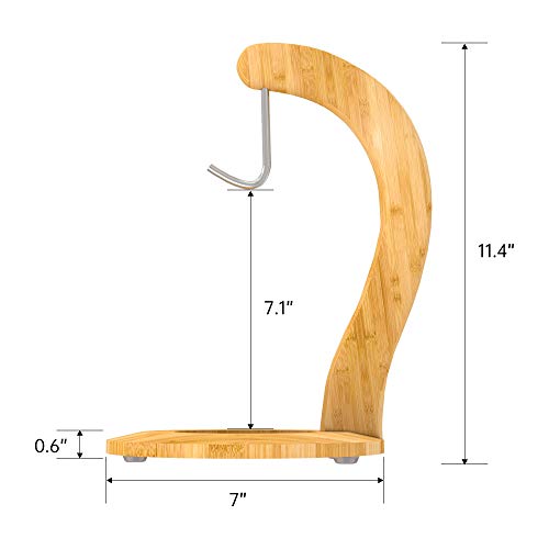 Banana Hanger Bamboo Holder Stand - Sturdy Display with Hook for Home or Bar, Countertop Fruit Storage,Natural Color
