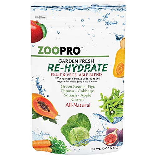 Exotic Nutrition Garden Fresh Re-Hydrate - High Calcium Dried Fruit & Vegetable Mix - for Sugar Gliders, Marmosets, Parrots, Conures, Iguanas, Turtles, Lizards, Bearded Dragons, & Other Small Pets