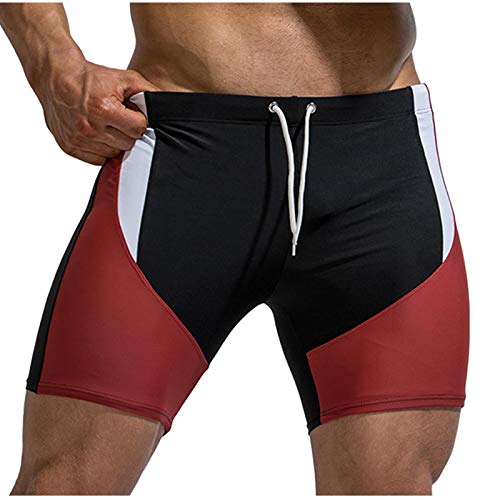 lnmuld Bikini Tops for Women Cute Bikinis Drawstring Shorts Surfing Swim Men's Trunks Dry Quick Swimming Beach Running Red