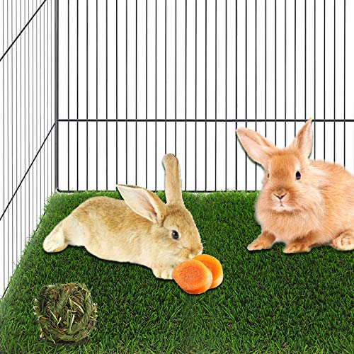 kathson Artificial Grass Turf Tile,2Pcs Rabbit Grass Mat with Upgrade Interlocking System Self-drainingSuitable for Bunny,Dogs and Cats(11.8 x11.8 Inches