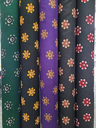 Fabricity - Rayon Challis Fabric by The Yard - 58 inches Wide - Printed Small Flower Designs (Green & White, 1 Yard)