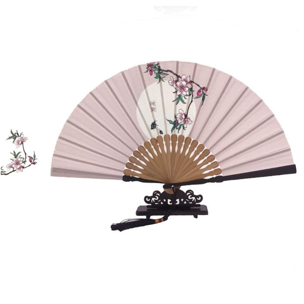 HRANG Hand Fan Folding Fan,Hand-held Fan,Folding Fan Female Classical Bamboo Bone Folding Fan Ancient Wind Tassel Small Fan Women Fans Hand Paper Folding Props Vintage style