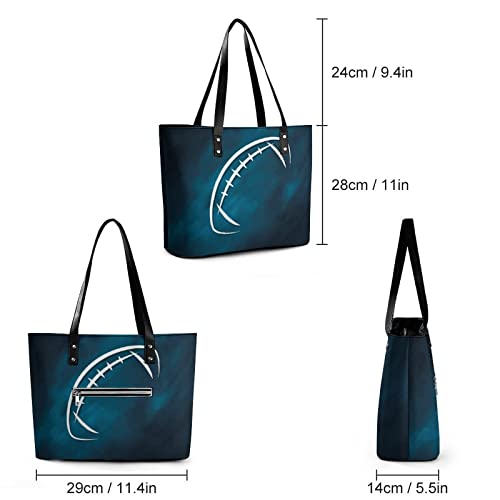 Womens Handbag Football Leather Tote Bag Top Handle Satchel Bags For Lady