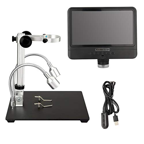 8.5" LCD Digital Microscope with 32G TF Card,Koolertron 12MP 5X-260X Magnification 30fps1080P USB Microscope,Support Image Flip/Reverse Color/Black&White,Coin Microscope for Plant/Rock/Circuit Board