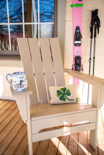 Chandler 4 Corners Artist-Designed Shamrock Hand-Hooked Wool Decorative Throw Pillow (8” x 12”)