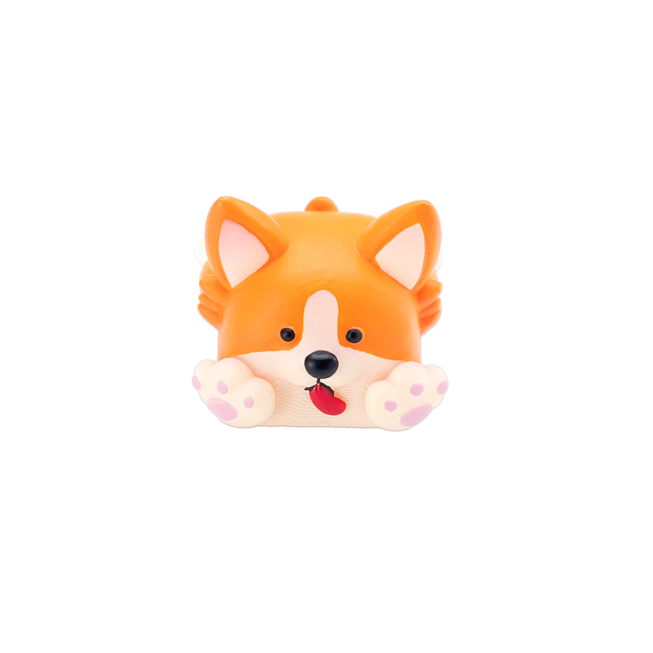 Oceankey Artisan Keycaps for DIY Replacement Handmade Sculpted Keycaps Cute Dog Handmade Resin Keycaps for Switch Gaming, Cherry MX Mechanical Keyboards (Orange)