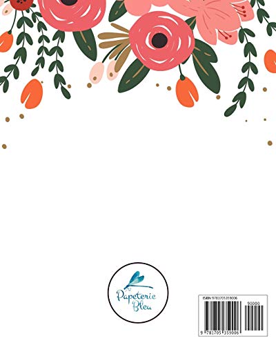 Camila: Notebook | Libreta | Cahier | Taccuino | Notizbuch: 110 pages paginas seiten pagine: Modern Florals First Name Notebook in Coral, Pink & Orange on White ACH224c