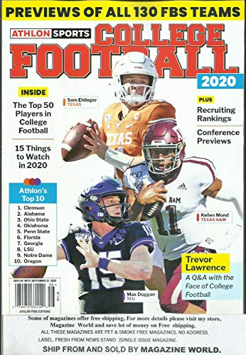 ATHLON SPORTS MAGAZINE, COLLEGE FOOTBALL, 2020 PREVIEW OF ALL 130 FBS TEAMS