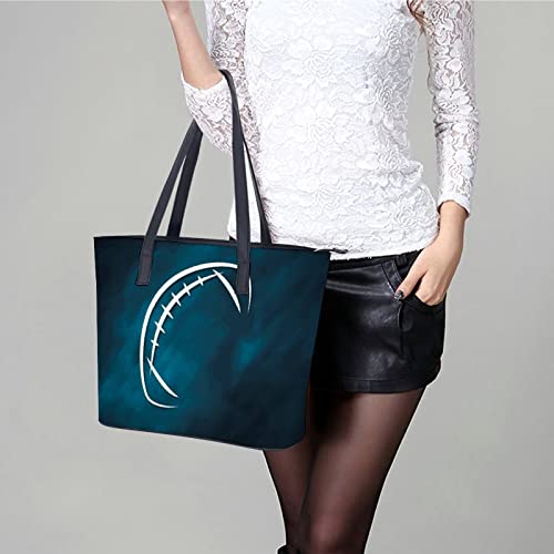 Womens Handbag Football Leather Tote Bag Top Handle Satchel Bags For Lady