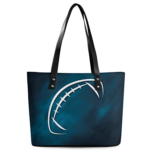 Womens Handbag Football Leather Tote Bag Top Handle Satchel Bags For Lady