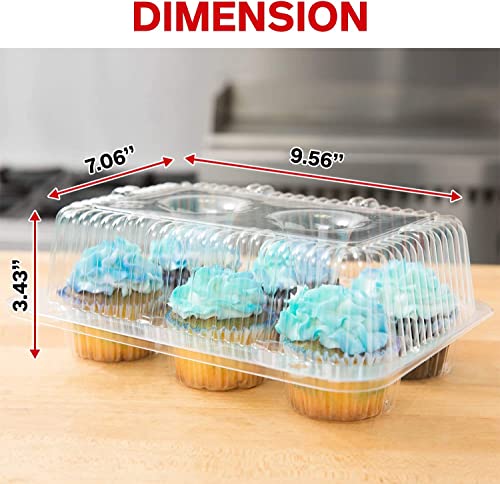 Cupcake Containers High Dome (6 Compartment) 40 Count Disposable Cupcake Boxes for Cupcakes & Muffins