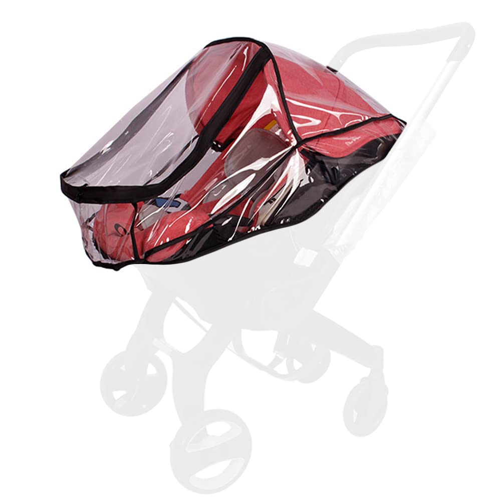 Baby Car Seat Stroller Rain Cover for Doona, Baby Stroller Transparent Travel Raincover Car Seat Accessory, Infant Pushchair Buggy Ventilated Rain Weather Shield with Easy Access Zipper for Doona