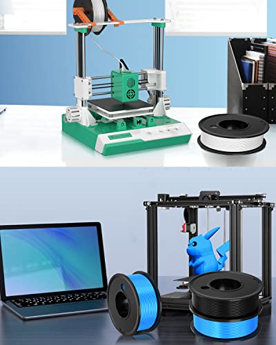 Haosegd 3D Printer Filament PLA 1.75mm 3-D Printing Materials 5 Colors Bundle Print Filiment 1.75 mm White Black Red Blue Purple Dimensional Accuracy ±0.02mm Fillament Spool Vacuum Packaging 250G X 5