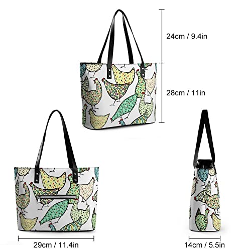 Womens Handbag Chickens Leather Tote Bag Top Handle Satchel Bags For Lady