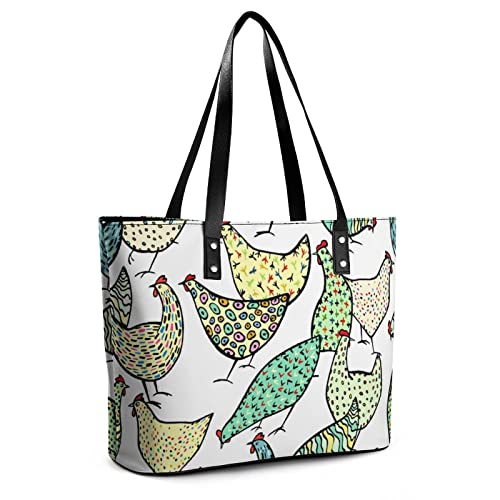 Womens Handbag Chickens Leather Tote Bag Top Handle Satchel Bags For Lady