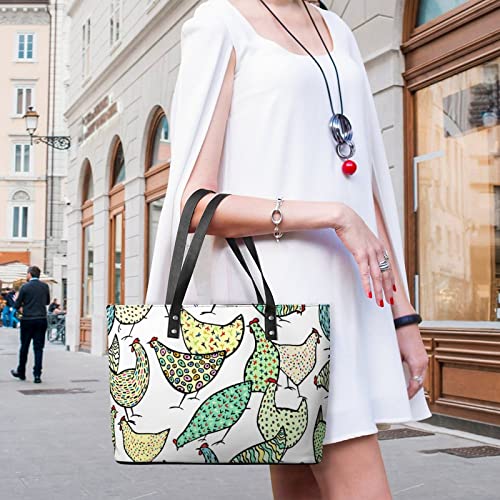 Womens Handbag Chickens Leather Tote Bag Top Handle Satchel Bags For Lady