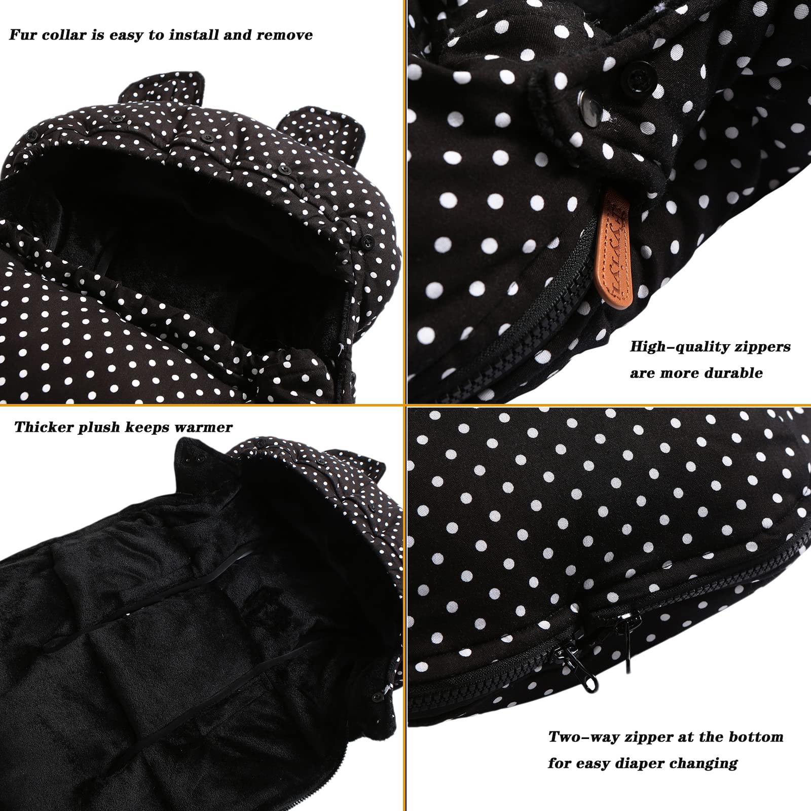YOURCARE Stroller Footmuff Universal Baby Stroller Bunting Bags, Winter Thicken Warm Pram Footmuffs, Weatherproof Baby Sleeping Bag for Strollers, Pushchairs, Prams, Car Seat, 0-2 Years (Brown)
