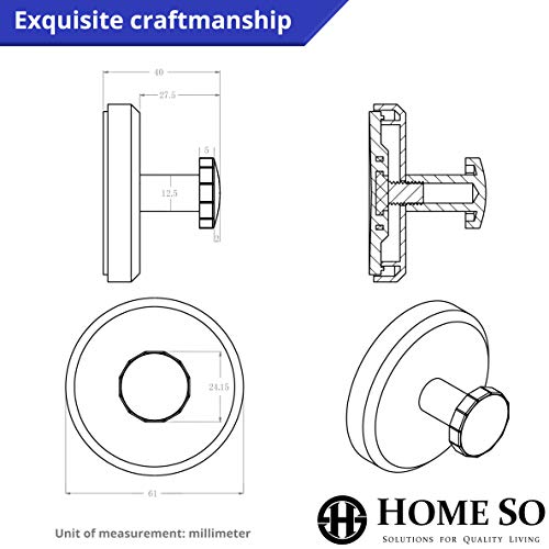 HOME SO Suction Cup Hooks for Shower, Bathroom, Kitchen, Glass Door, Mirror, Tile β Loofah, Towel, Coat, Bath Robe Hook Holder for Hanging up to 15 lbs β Waterproof, Dark, Matte Black (2-Pack)