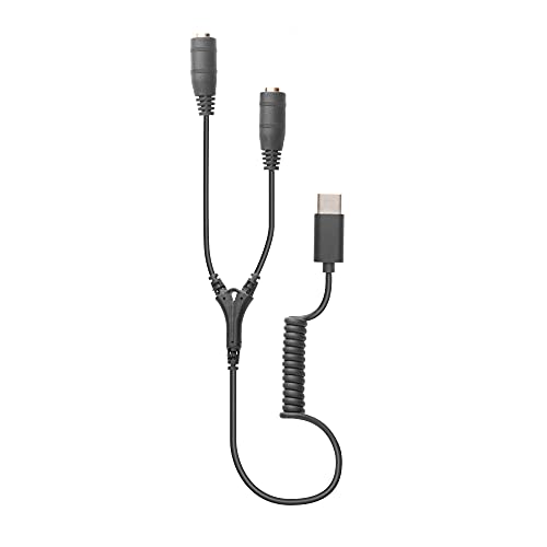 DREAMGRIP Universal Type-C Y-Shape 2 Way Adapter to Female Jack TRRS Audio Splitter Supports 2 Microphones, Headsets, Earphones, etc. Compatible with Type-C Phones, Tablets, Samsung, Pixel, etc.
