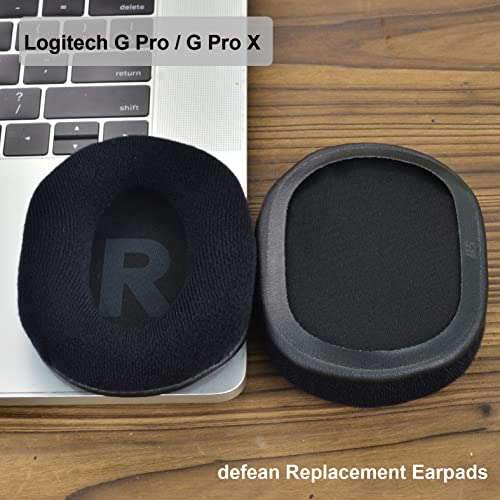 defean Replacement G Pro X Ear Pads Earpads Cover Ear Cushion Compatible with Logitech G Pro/G Pro X Gaming Headphones (Velour)