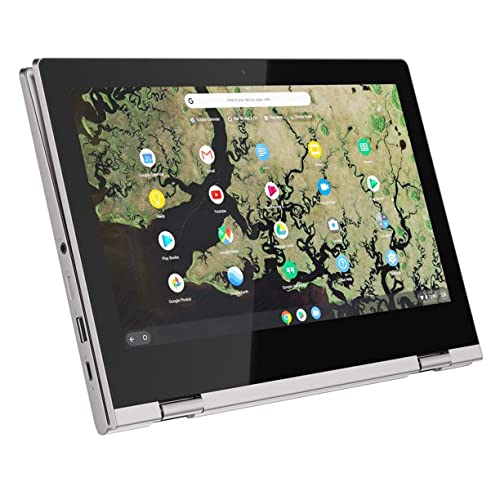 Lenovo Newest 11" 2-in-1 Convertible Chromebook Laptop, 11.6-Inch HD Touch Screen, Intel Celeron N4000 CPU, 4GB RAM, 96GB Space(32GB eMMC+64GB Card),Bluetooth, Webcam, USB-C, Chrome OS, Gray