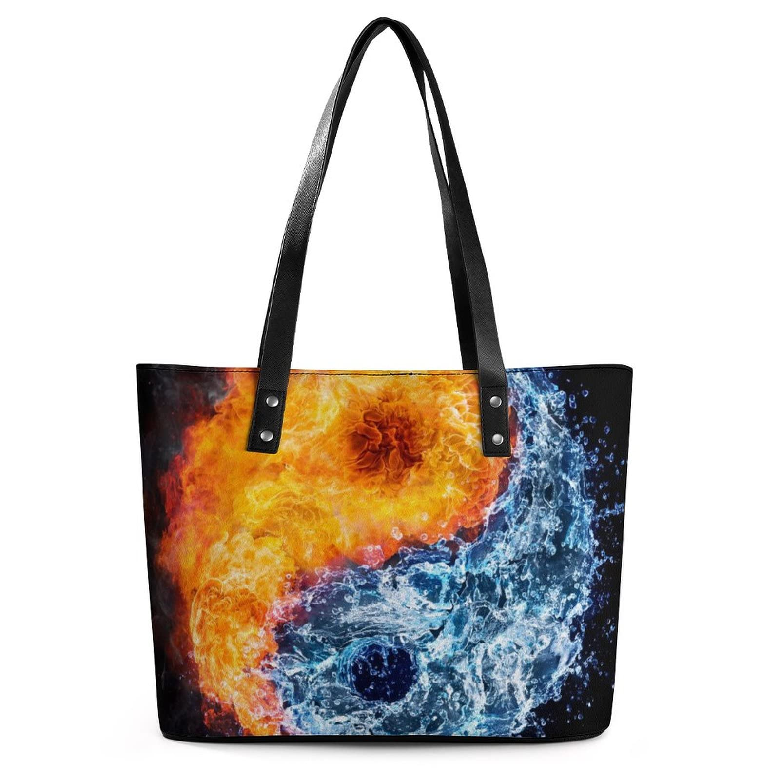 Womens Handbag Yin Yang Symbol Leather Tote Bag Top Handle Satchel Bags For Lady