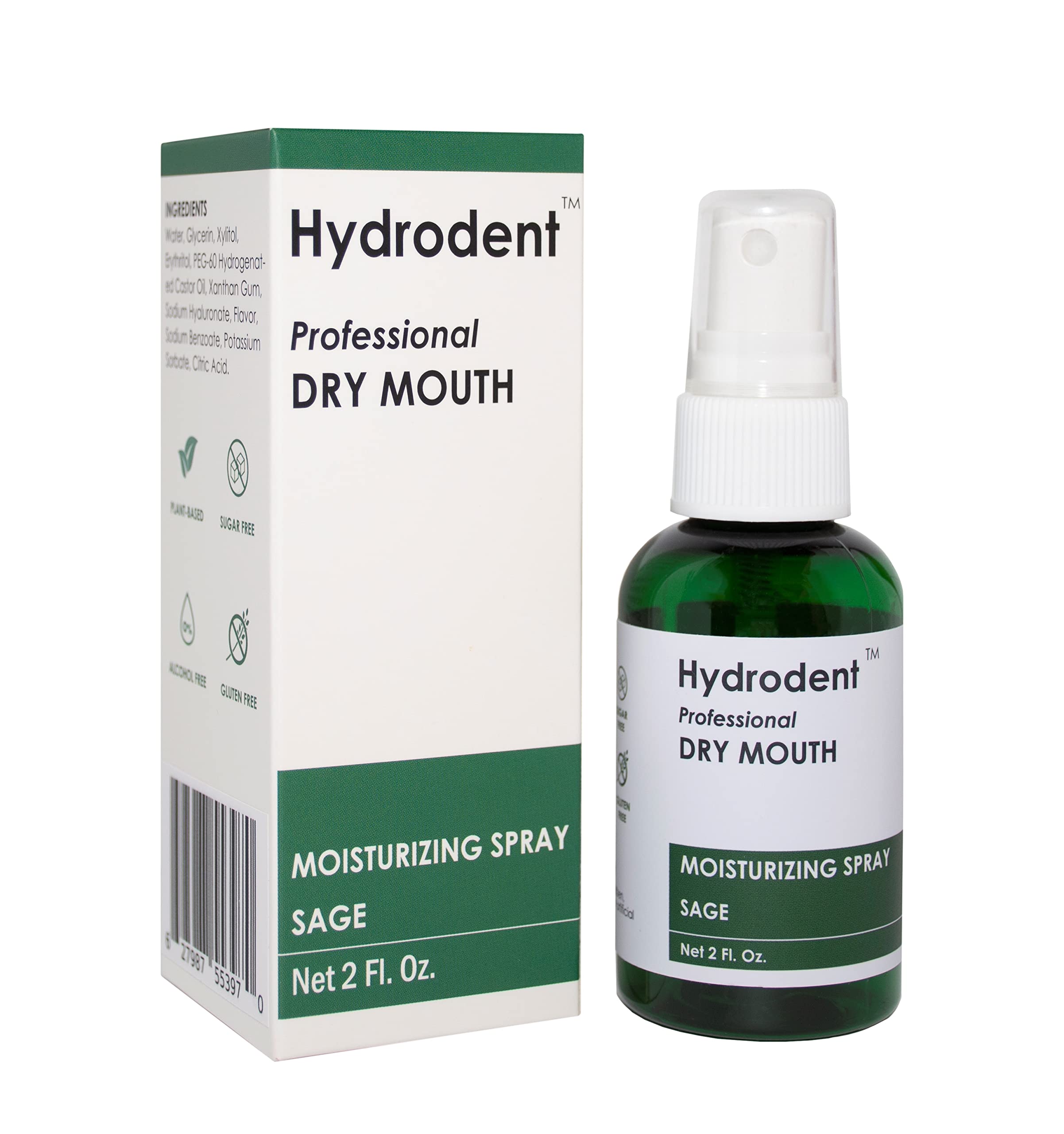Hydrodent Professional Dry Mouth Moisturizing Spray, Sage, Natural, 2 oz