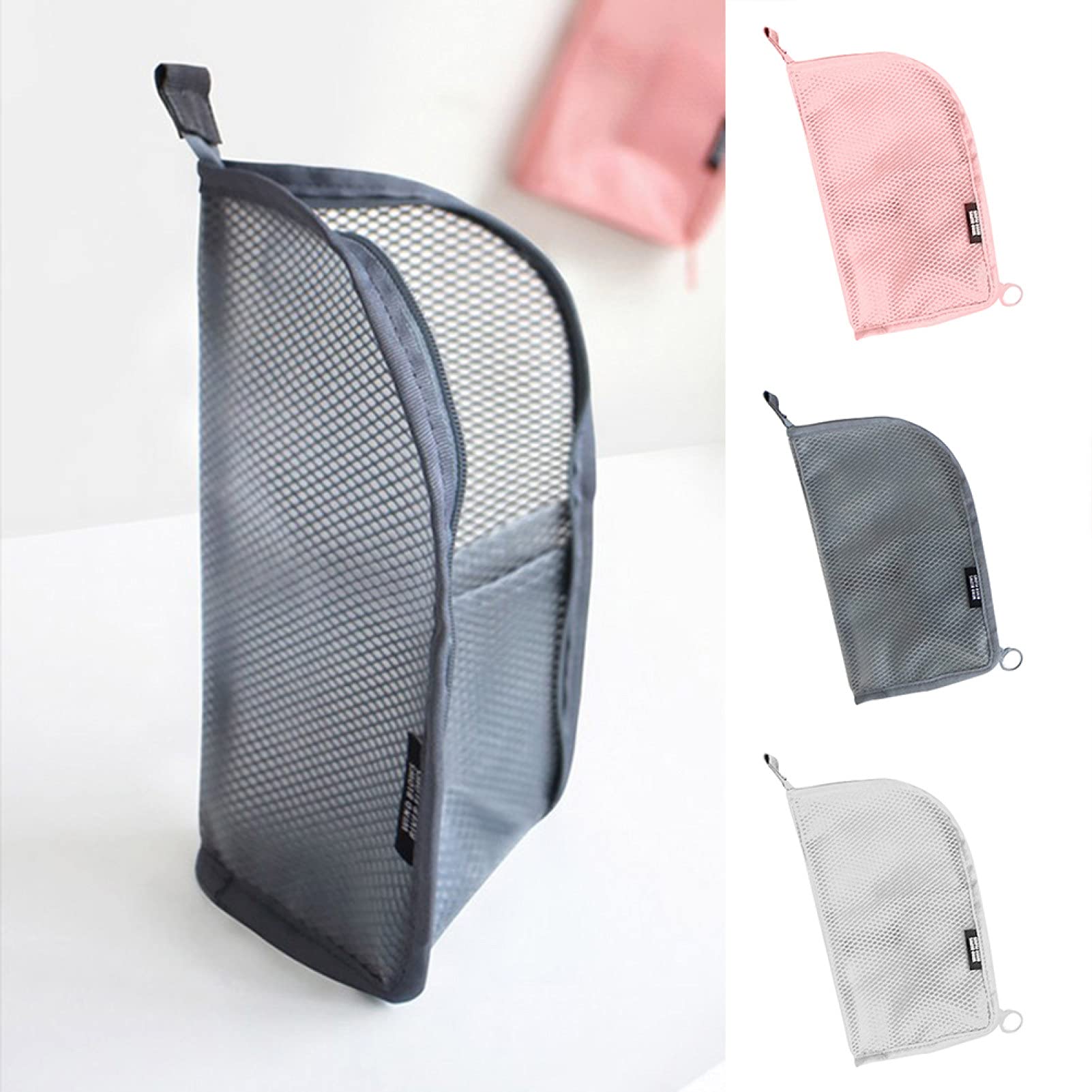 Shulemin Travel Toiletry Bag Make Up Bags, Portable Travel Makeup Brush Toothbrush Toothpaste Storage Bag Case Container for Bottles, Cosmetics,Bathroom Toiletries Grey