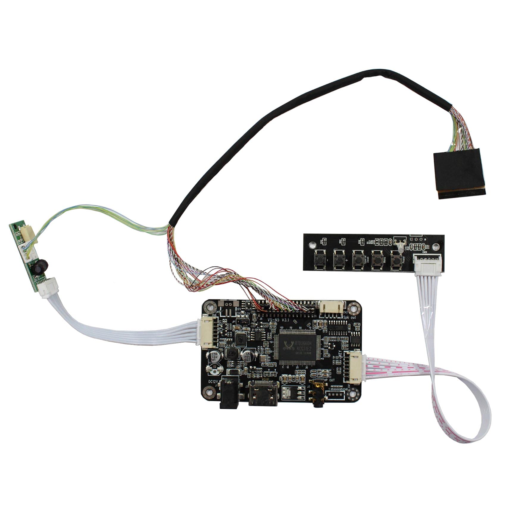 VSDISPLAY HD MI Audio LCD Controller Board VS-N5 V3 Work for 12.3 Inch 1920x720 HSD123KPW1-A30 HSD123KPW2-D10 LVDS Interface LCD Screen