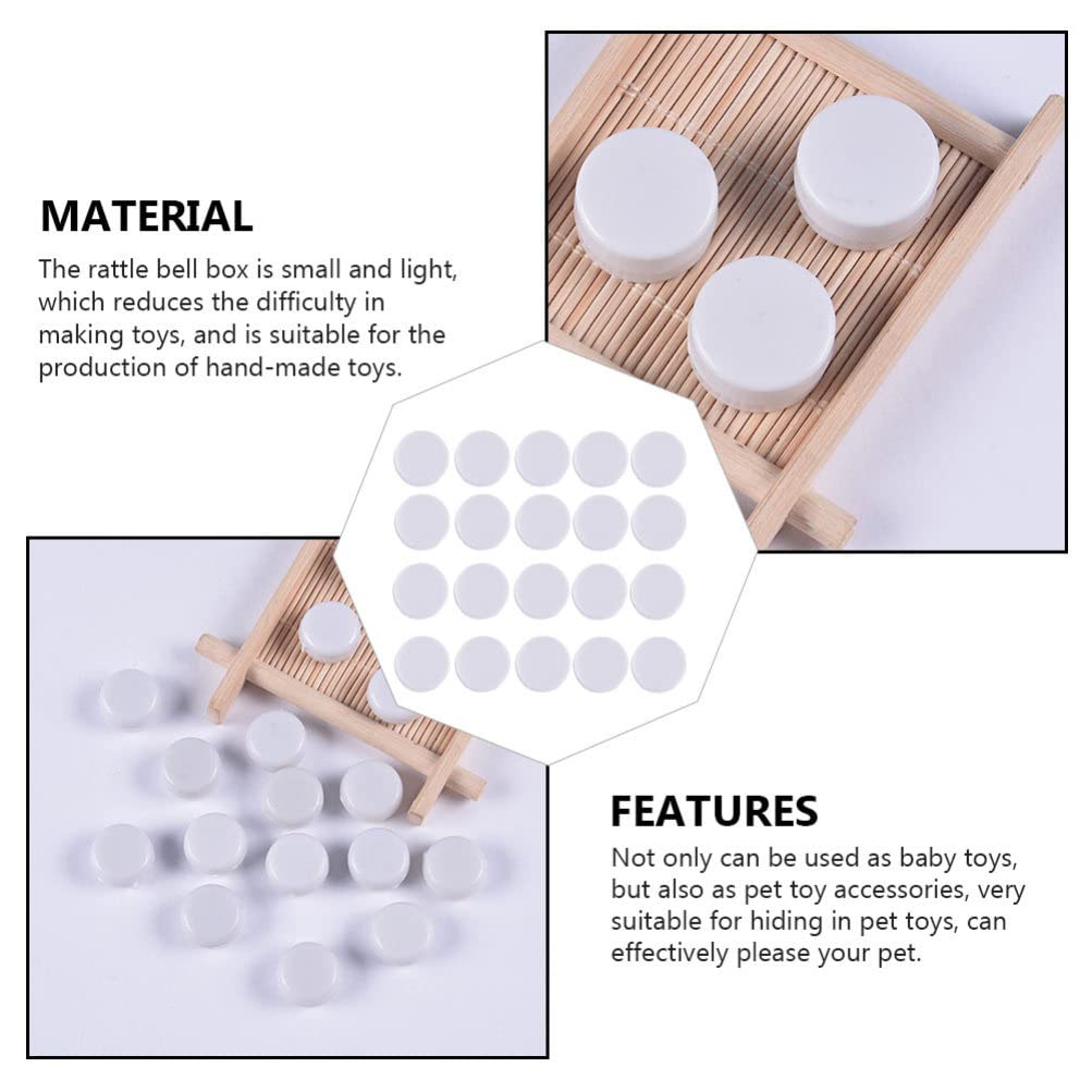 100pcs Boxes Rattle Box Baby Noisemaker Plastic Ring Boxes Baby Rattle Toy Rattle Toys for Infant Plush Toy Replacement White Noisemakers Toy Accessory Rattle Toys for Baby