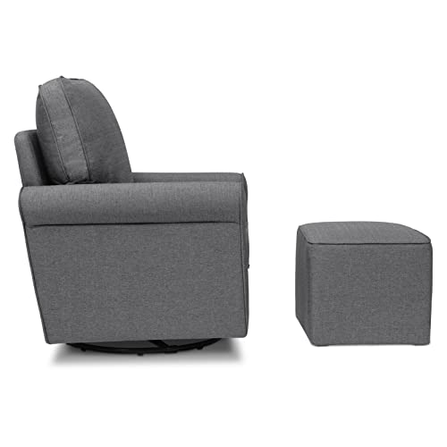 DaVinci Maya Upholstered Swivel Glider and Ottoman in Shadow Gray, Greenguard Gold Certified