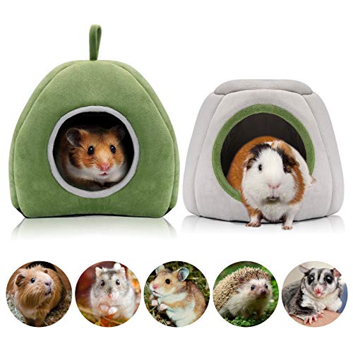 YUEPET Guinea Pig Bed 2 Pack - Washable Guinea Pig Cage Accessories Small Animal Bed Hideout for Guinea Pig, Chinchilla, Hamsters, Hedgehog