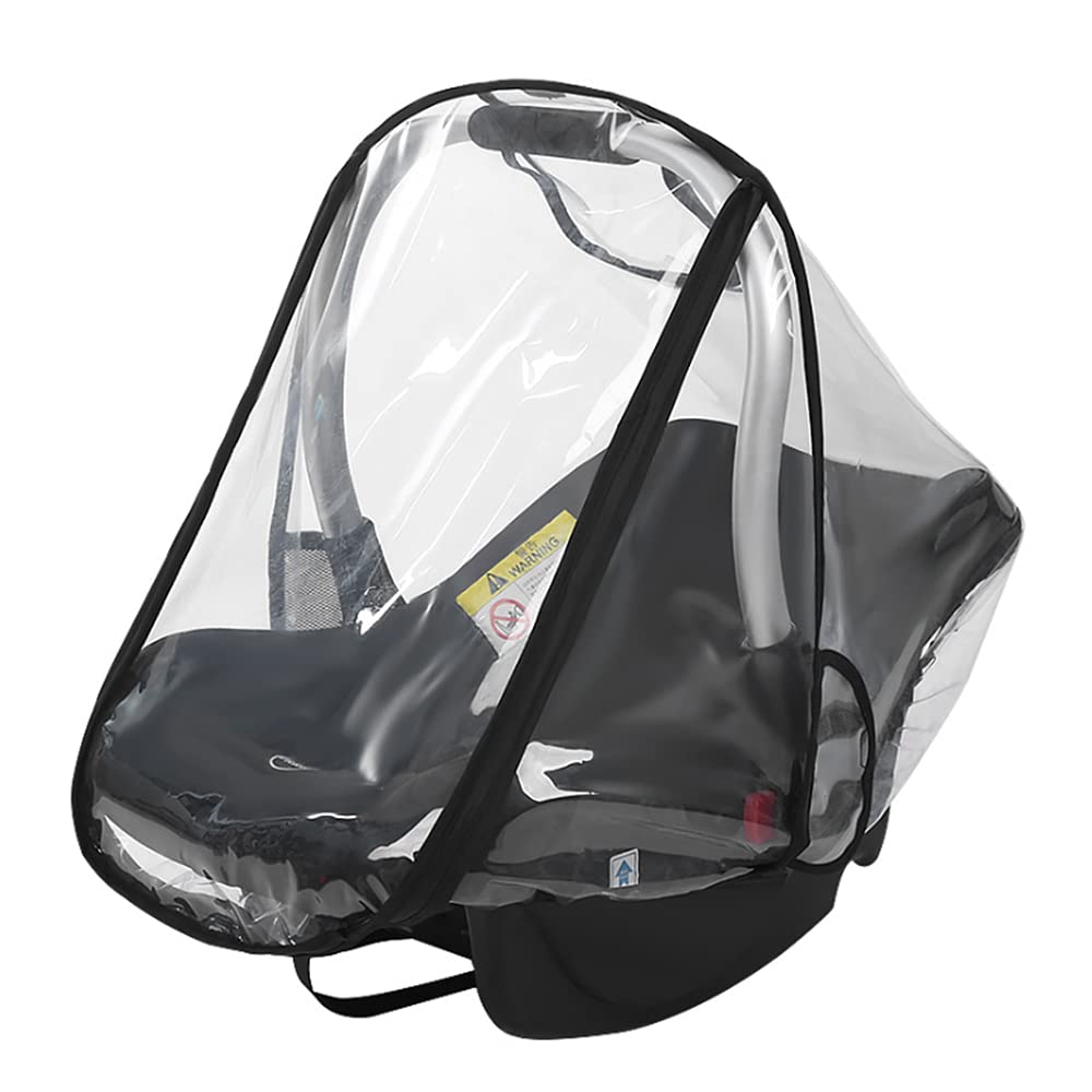 Universal Car Seats Carrier Rain Cover, Infant Baby Travel Ventilated Wind Rain Shield, Waterproof, Snow and Dust Proof Rain Cover Features Quick-Access Zipper Door & Side Ventilation & Handle Opening