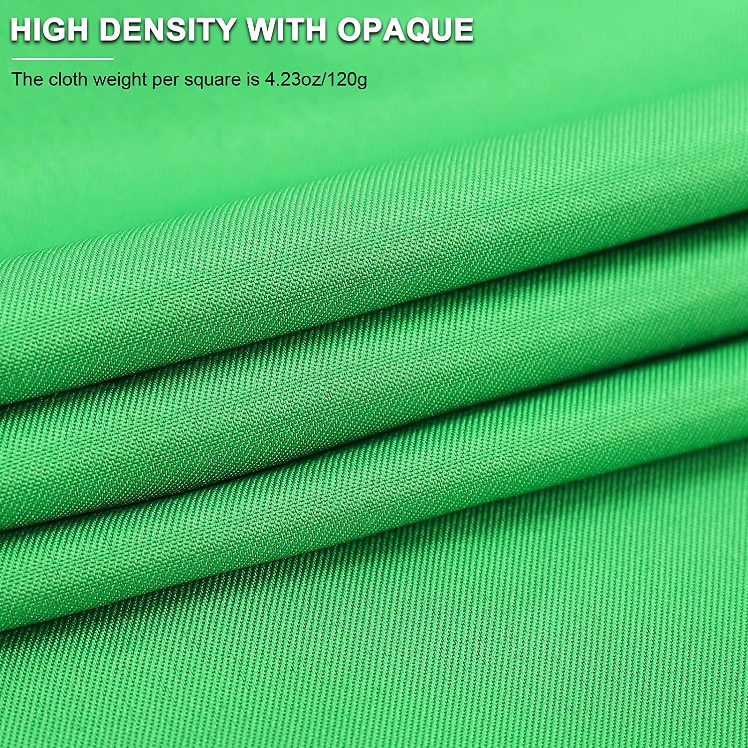 9.5 X 6 FT Green Screen Backdrop, Photography Chromakey Virtual Background for Zoom Streaming Meeting, High Density Opaque Polyester Fabric GreenScreen Sheet for Gaming Video Studio, 4 Spring Clamps