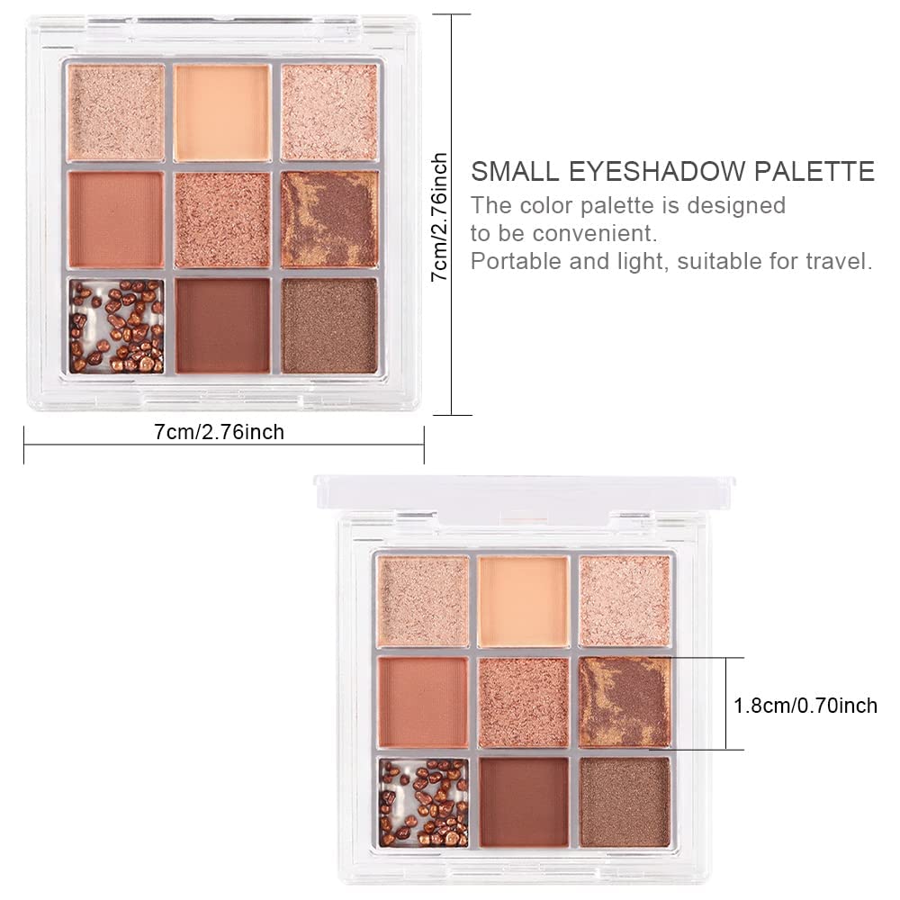 AMY'S DIARY Copper Matte and Shimmer Eyeshadow Palette, Hazel Smokey Eye Makeup Palette, Waterproof Long Lasting