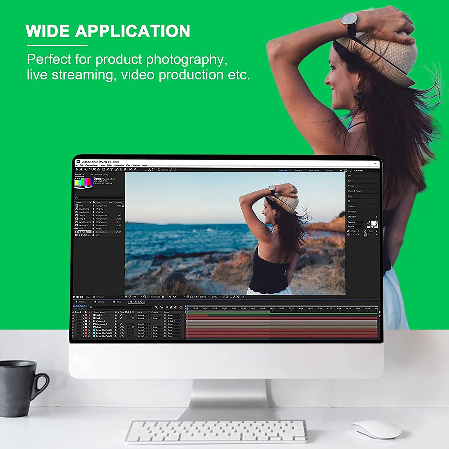 9.5 X 6 FT Green Screen Backdrop, Photography Chromakey Virtual Background for Zoom Streaming Meeting, High Density Opaque Polyester Fabric GreenScreen Sheet for Gaming Video Studio, 4 Spring Clamps