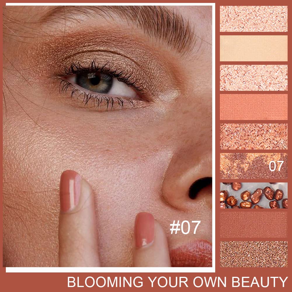 AMY'S DIARY Copper Matte and Shimmer Eyeshadow Palette, Hazel Smokey Eye Makeup Palette, Waterproof Long Lasting