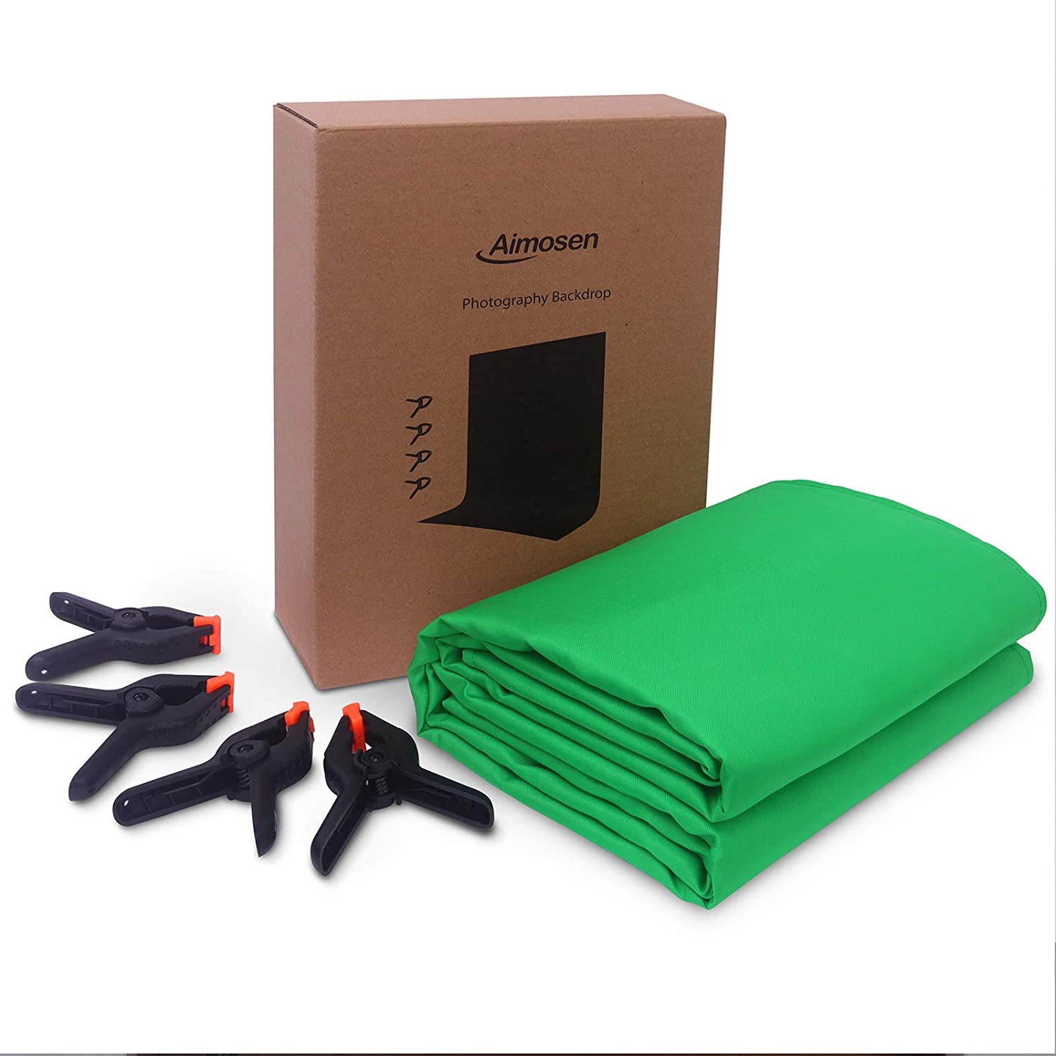 9.5 X 6 FT Green Screen Backdrop, Photography Chromakey Virtual Background for Zoom Streaming Meeting, High Density Opaque Polyester Fabric GreenScreen Sheet for Gaming Video Studio, 4 Spring Clamps