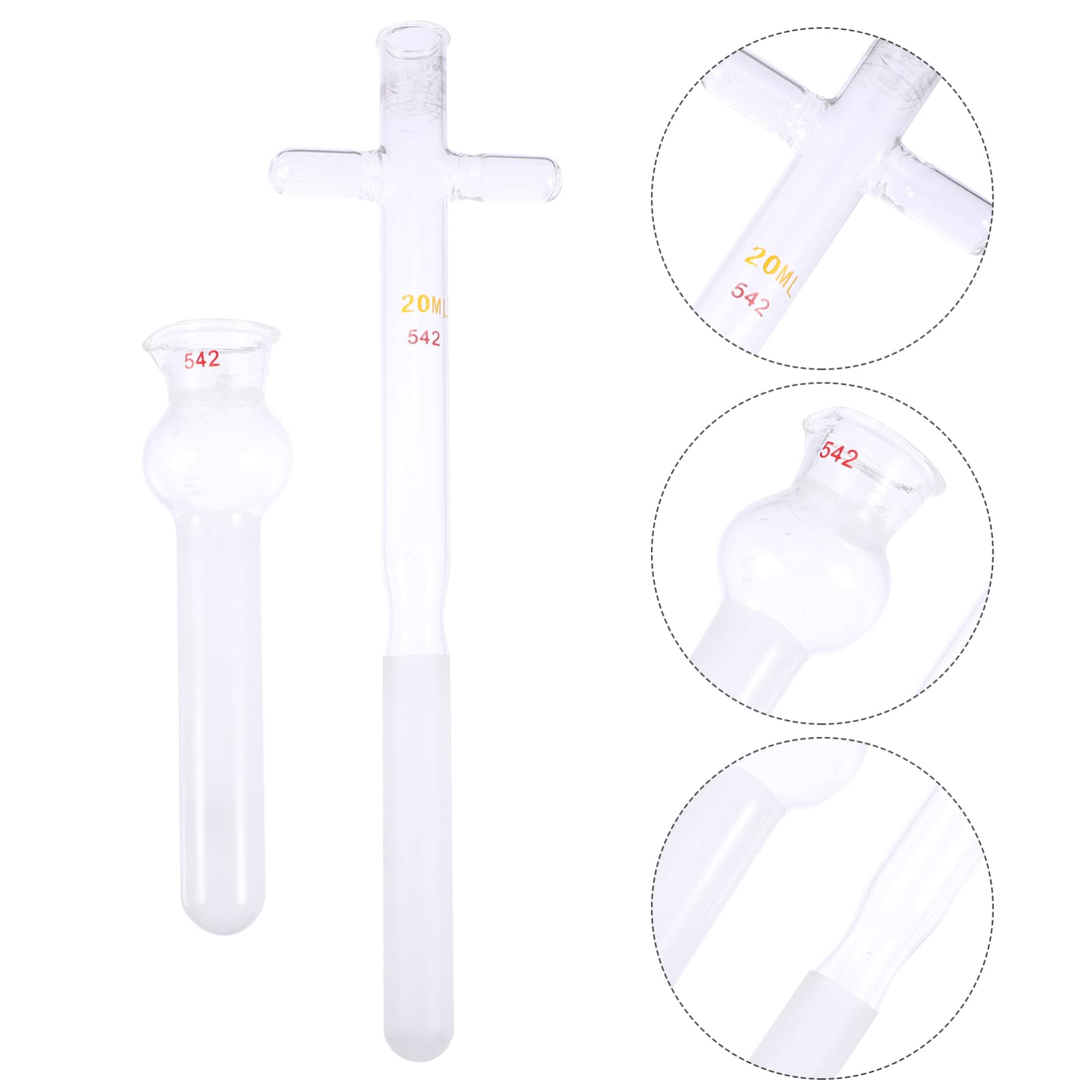 Baluue Glass Tissue Cell Tissue Homogenizer with Lab Pestle Lab Glass Tube Lab Utensils 20ml
