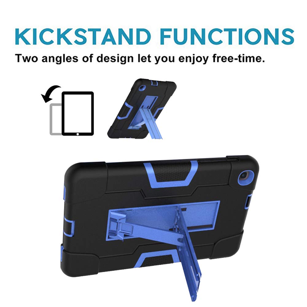 Mignova for Samsung Galaxy Tab A 8.4" 2020 Release SM-T307 Verizon/T-Mobile/Sprint/AT&T Galaxy Tab A 8.4 inch 2020 Case Silicone and Hard Back Shell Kids Friendly Cover Built in Kickstand (Black+Blue)