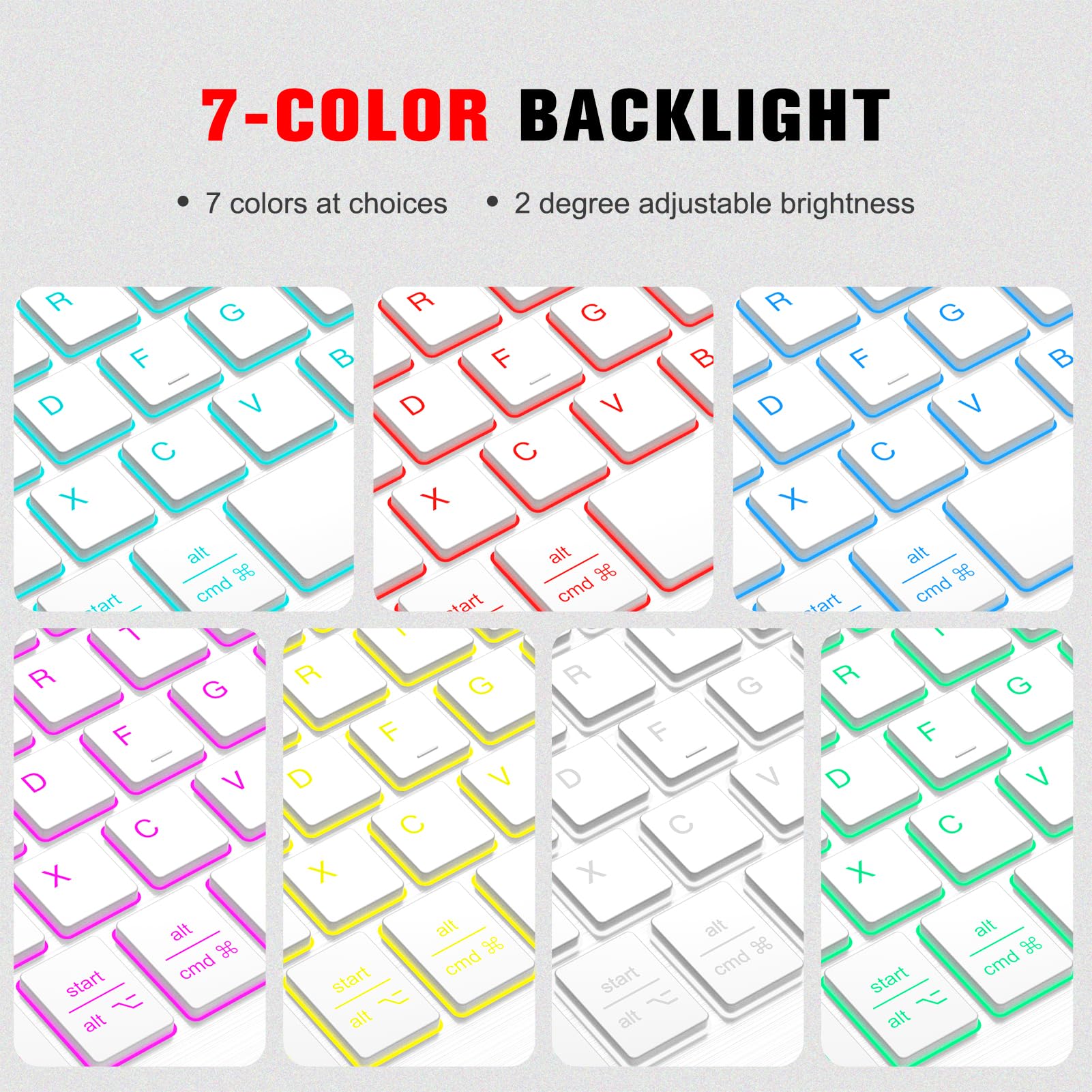 FINTIE Keyboard Case for iPad Mini (A17 Pro) 7th Generation 2024 / iPad Mini 6th Gen 8.3 Inch, Soft TPU Back Cover with Magnetically Detachable Wireless Bluetooth Keyboard, Backlight/Lilac Purple