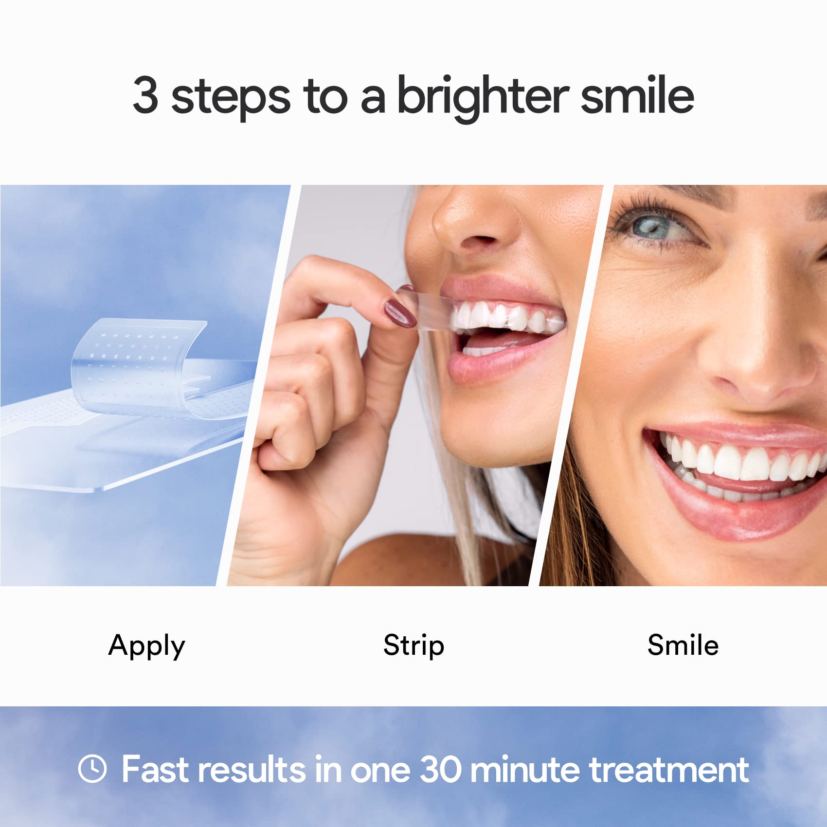 Hismile Teeth Whitening Strips for Sensitive Teeth, Peroxide Free, Dental White Strips Kit, 28 Strips, 14 Treatments
