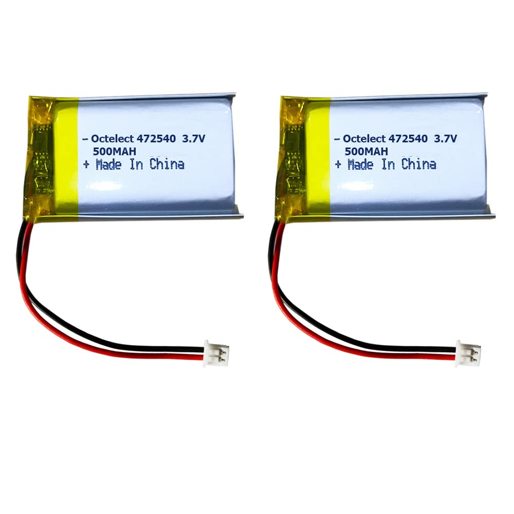 Octelect 2PCS lipo Battery Polymer Lithium Battery 472540 3.7V 500mAh Lithium Battery for Smart Digital Products